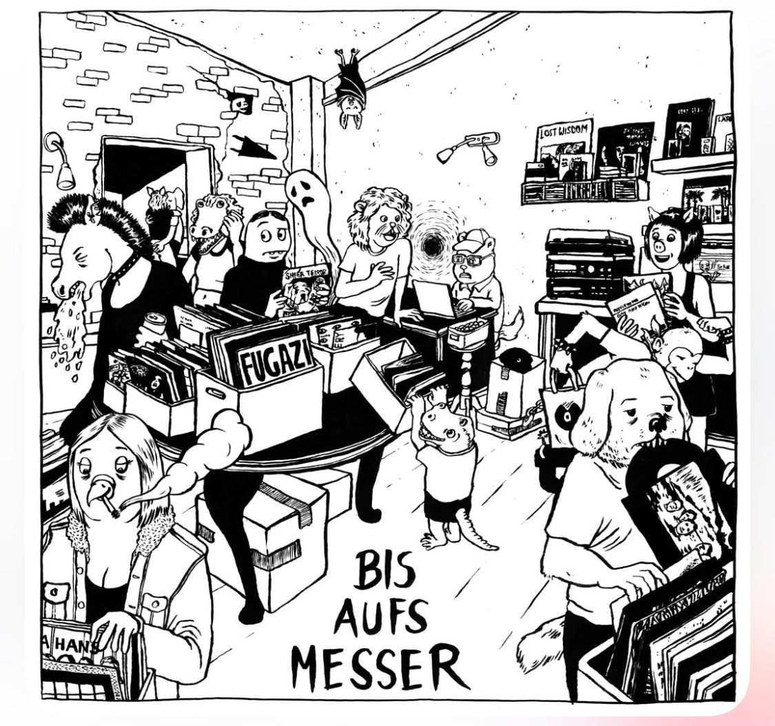BIS AUFS MESSER - Record Store T-SHIRT (Yellow) – Bis Aufs Messer Records